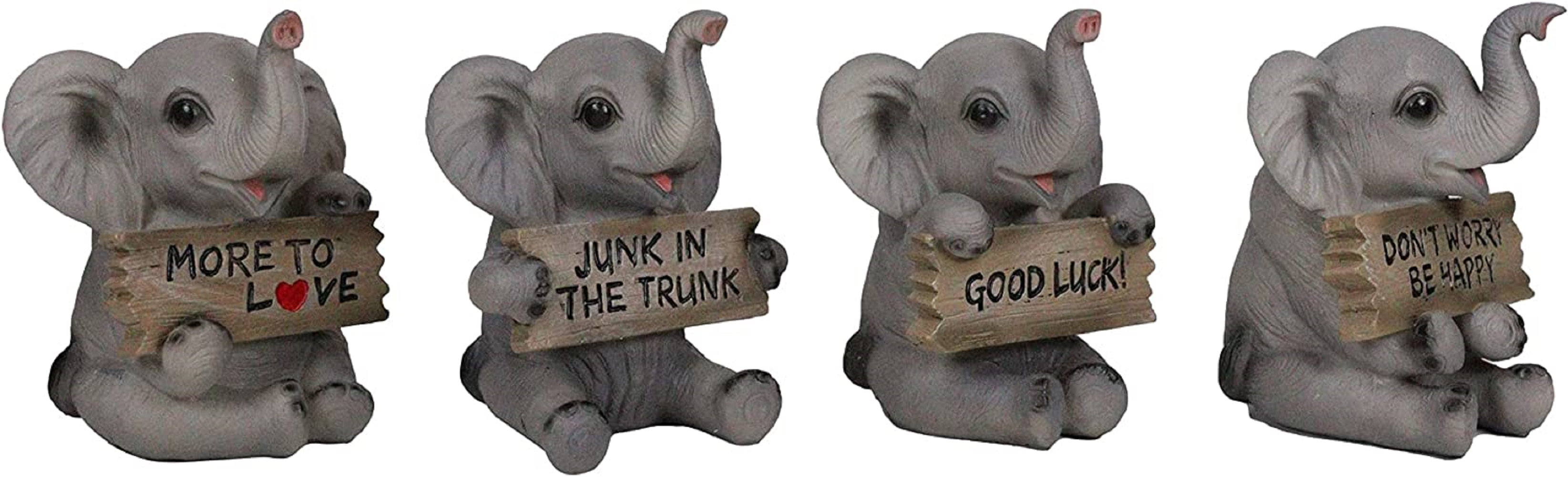 Trinx 4 Piece Hamsa Baby Elephants Holding Signs with Funny Sayings ...