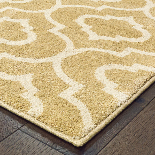 Mercer41 Tindley Performance Gold/ Ivory Rug | Wayfair