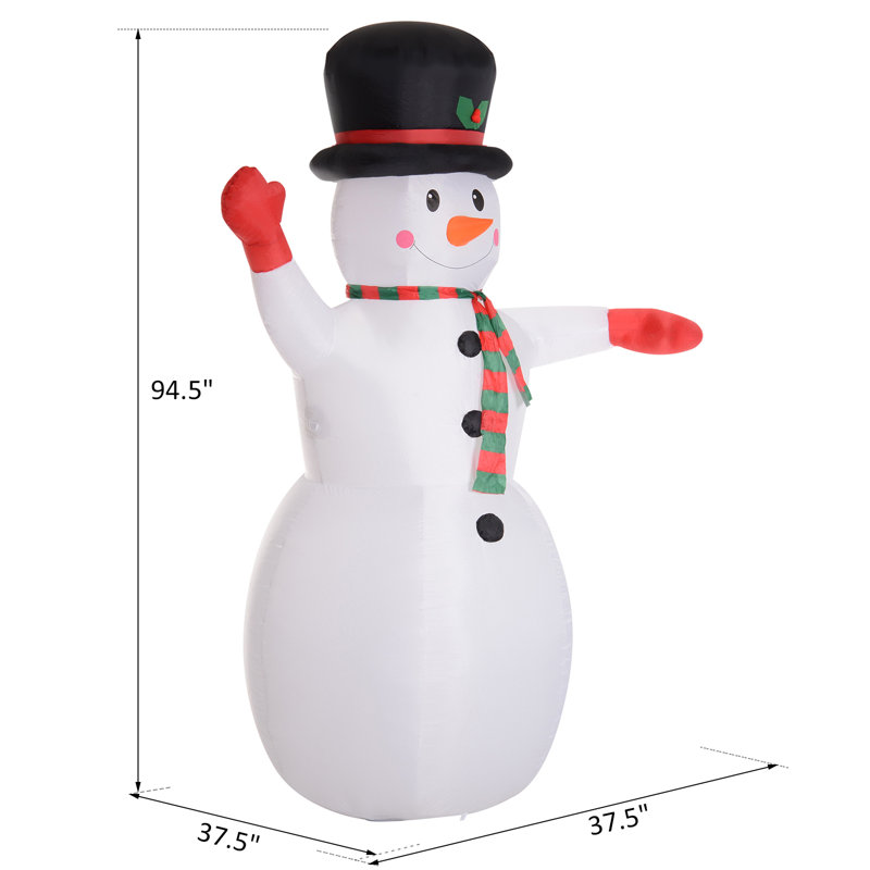The Holiday Aisle® Waving Snowman LED Lighted Outdoor Air Blown ...