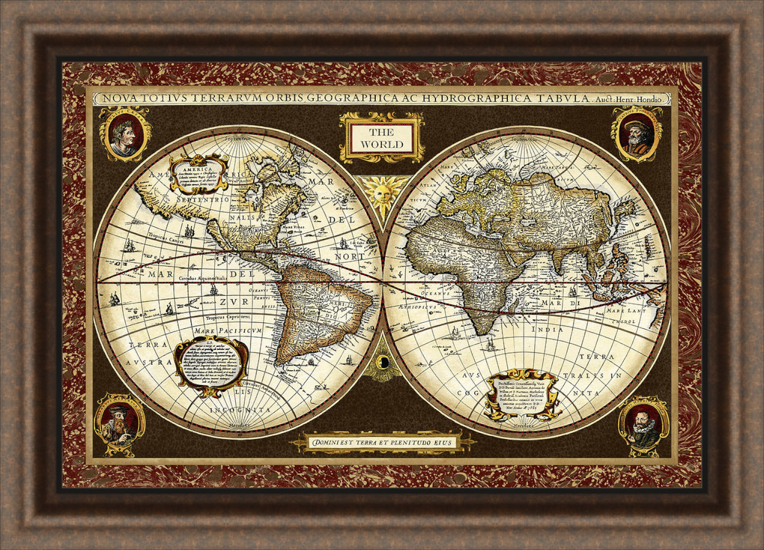 Charlton Home® Steverson Decorative World Map - Picture Frame Graphic ...