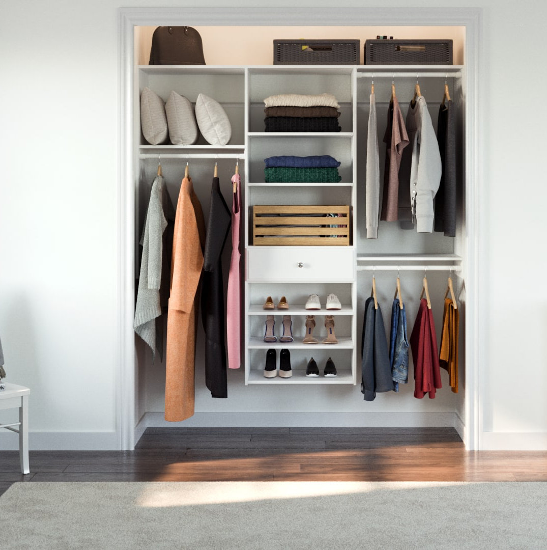 Dotted Line™ Grid 72" W Closet System & Reviews | Wayfair