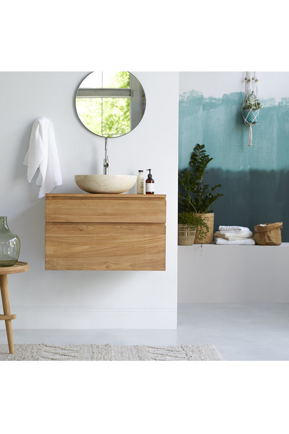 Tikamoon 31'' Wall Mounted Single Bathroom Vanity with Solid Wood ...