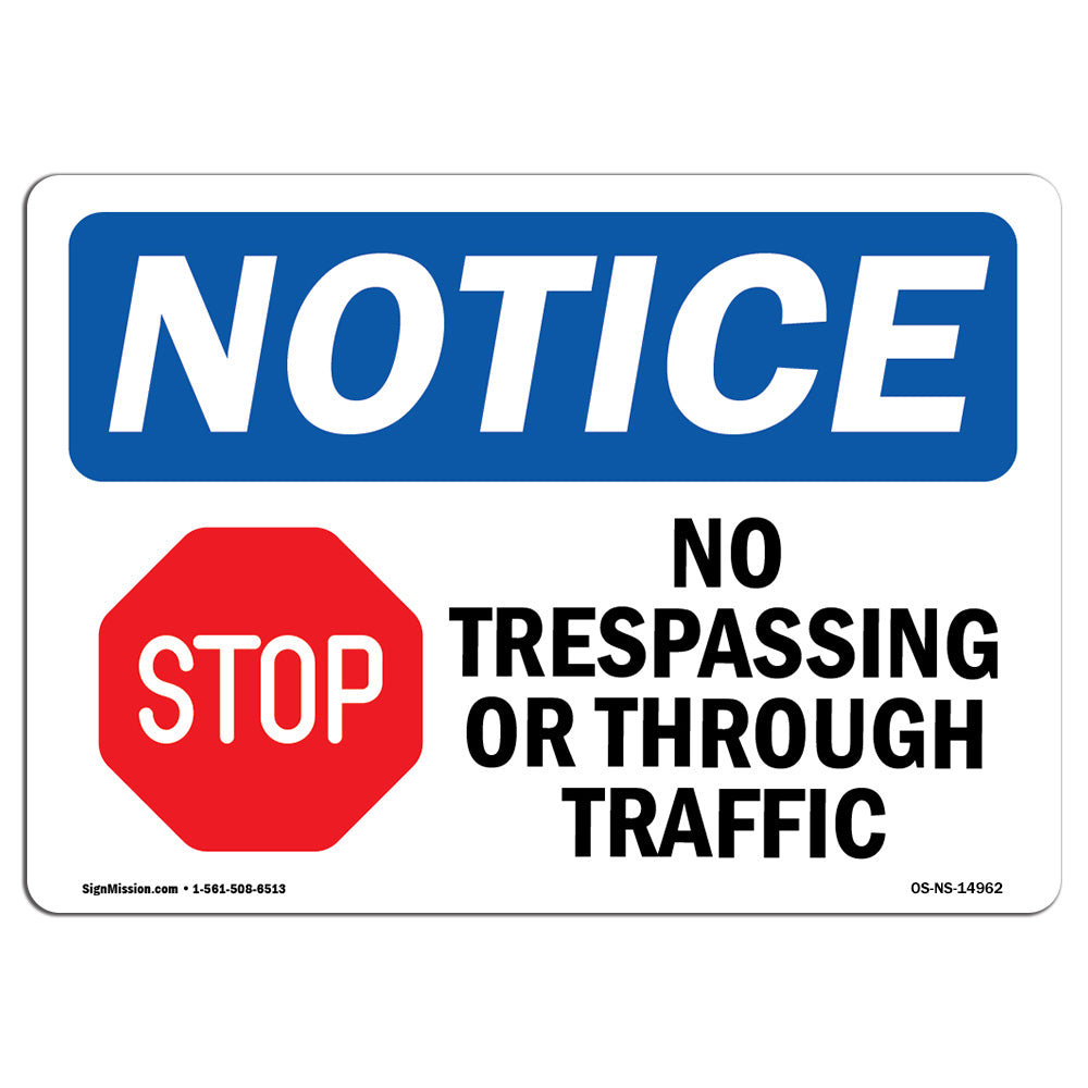 SignMission No Trespassing or Through Traffic Sign with Symbol | Wayfair