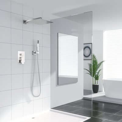 Mocoloo Bathroom Luxury Rain Mixer Combo Set Dual Head with 10" Square ...