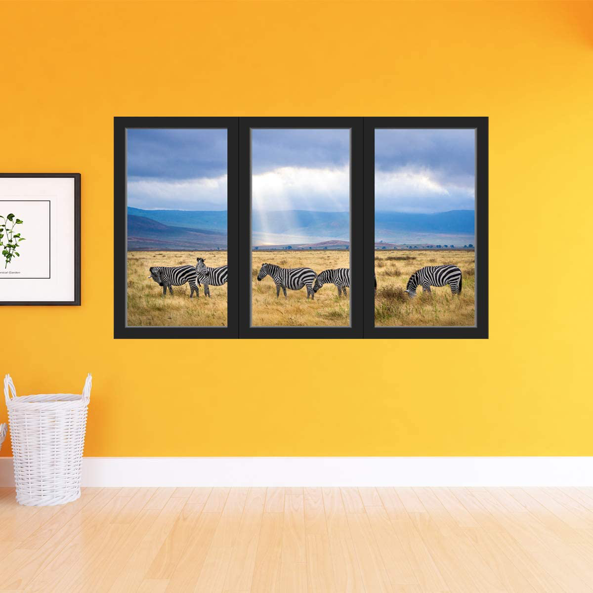 East Urban Home Zebra - 3D Office Safari African Savannah Wall Decal ...