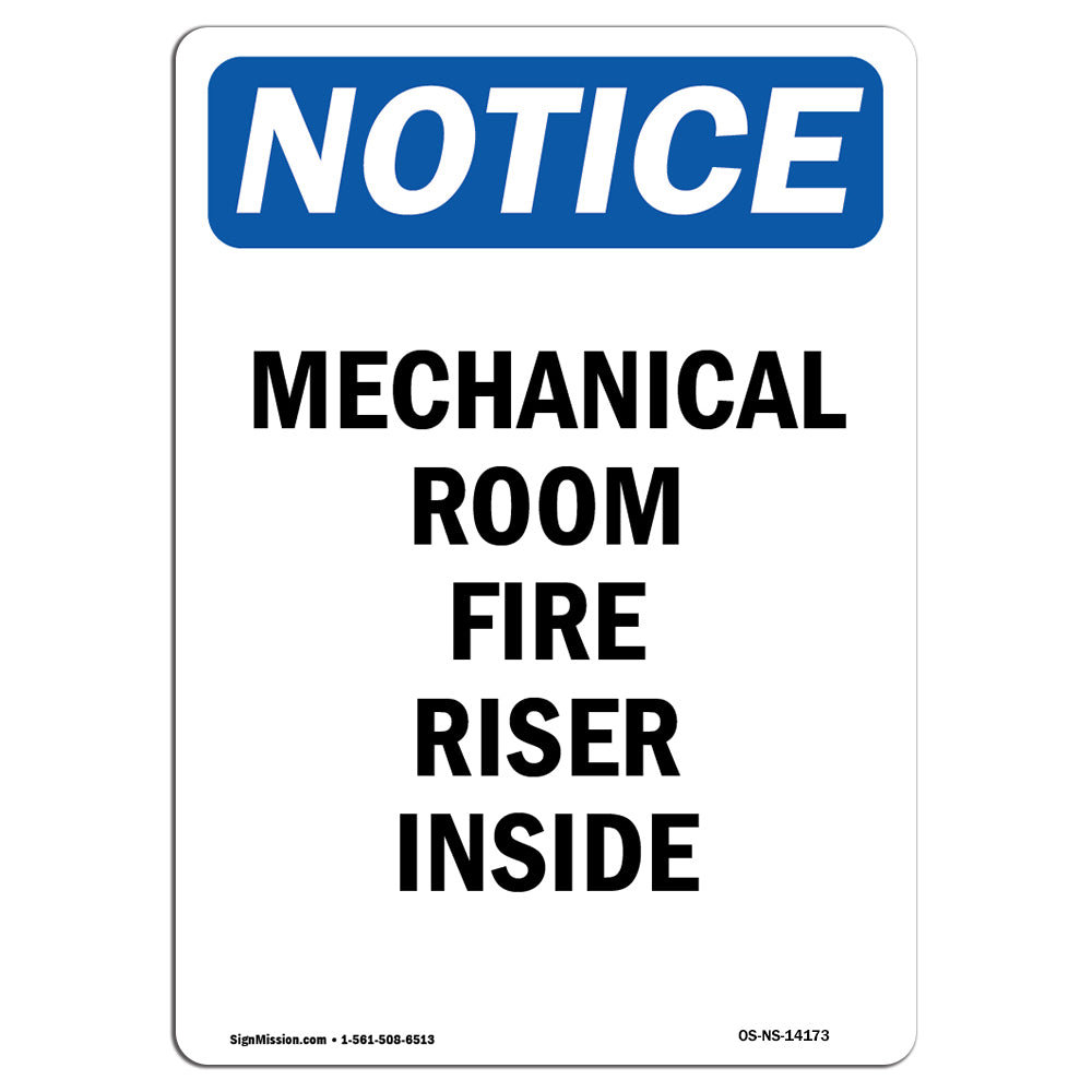 SignMission Mechanical Room Fire Riser Inside Sign | Wayfair