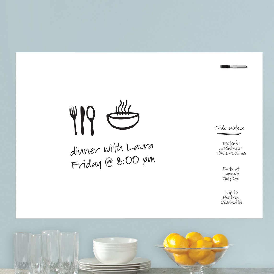 Ebern Designs Keristen Large Dry-Erase Whiteboard Wall Decal & Reviews ...