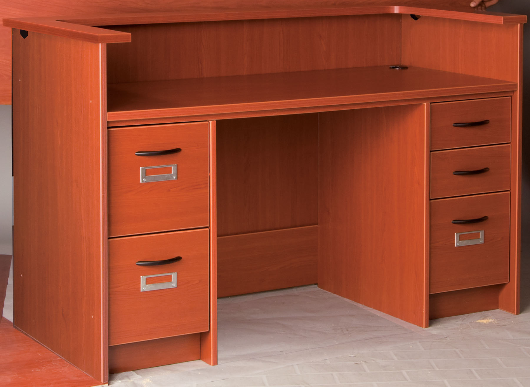 Stevens ID Systems Library 1 Rectangular Laminate Reception Desk | Wayfair