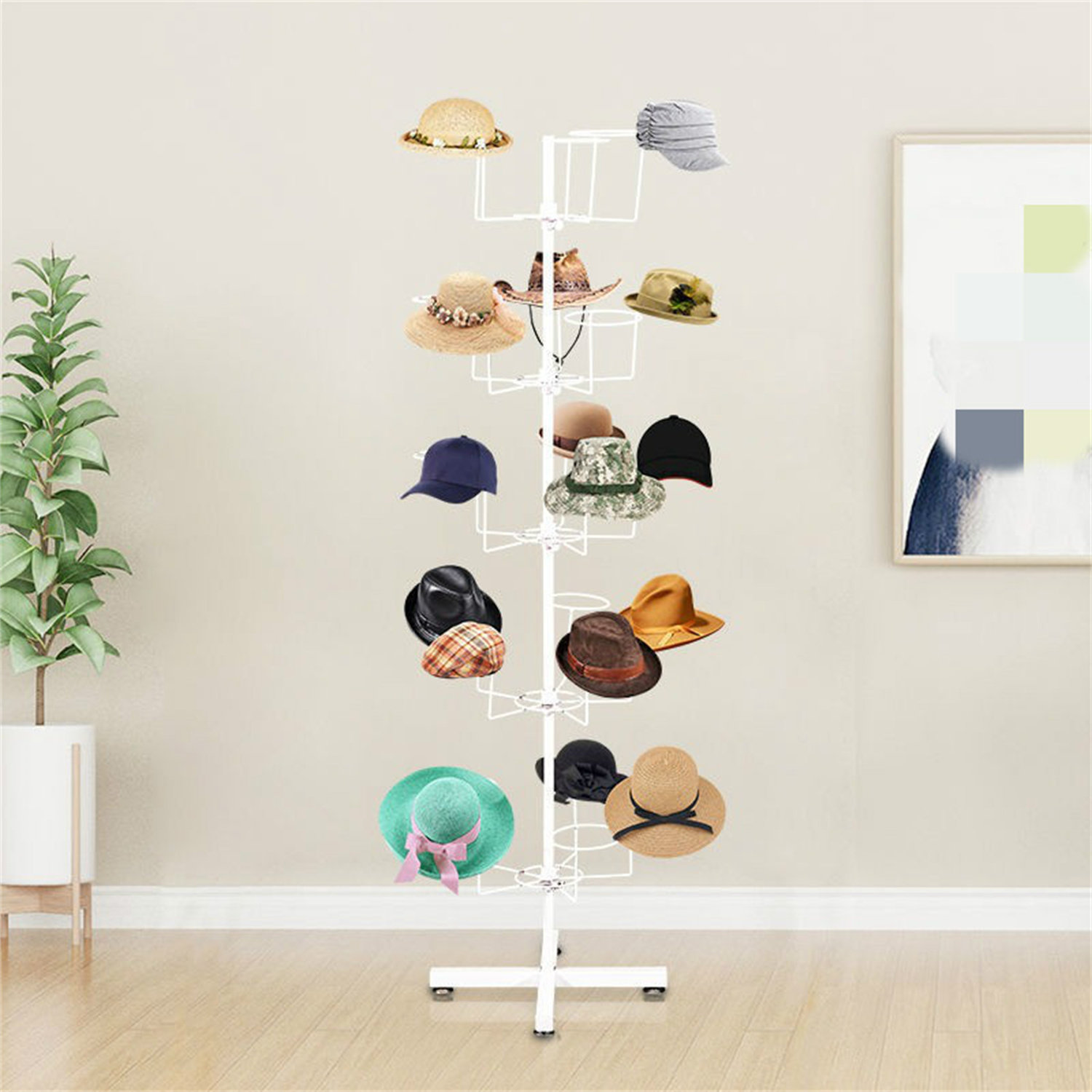 17 Stories 22 Inch 7-Layer Hat Display Rack (White) & Reviews | Wayfair
