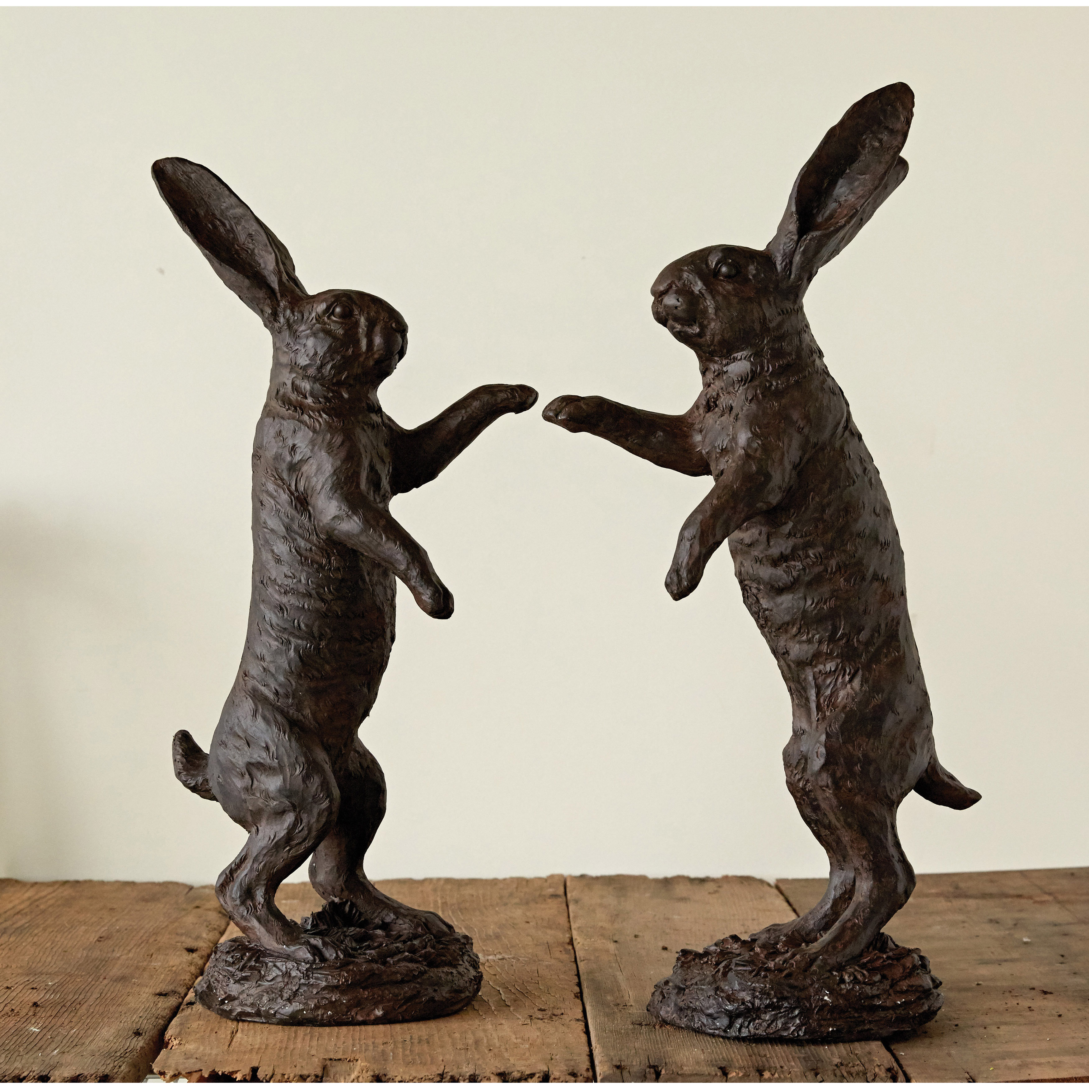 August Grove® Elaenor 2 Piece Standing Rabbit Decoration Statue Set ...
