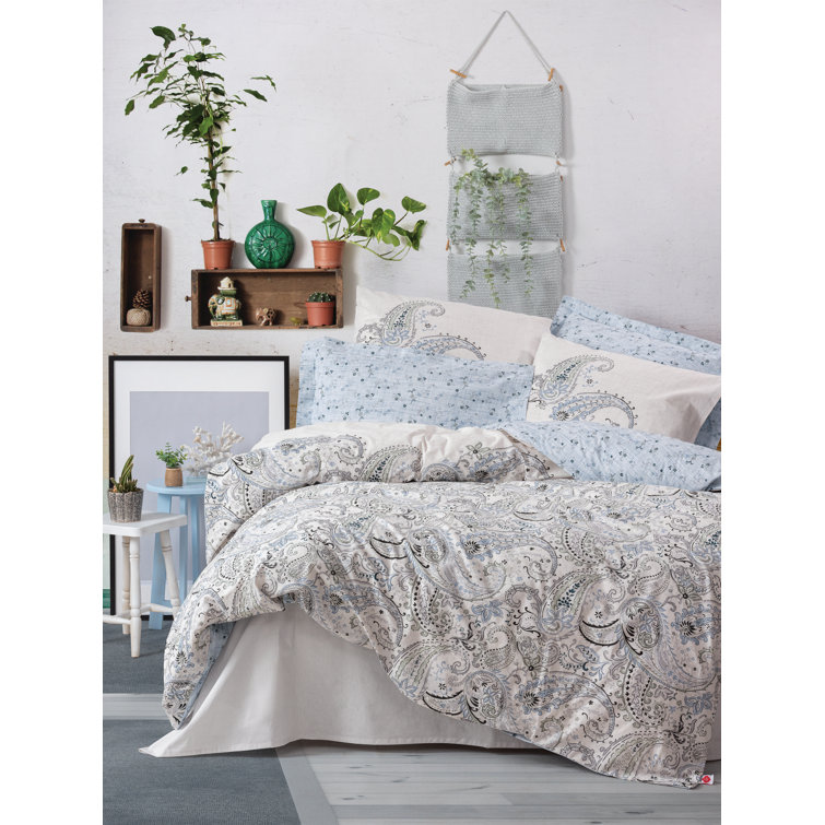 Rosalind Wheeler Aeilt Blue/White Plain Weave 145 TC | Wayfair.co.uk