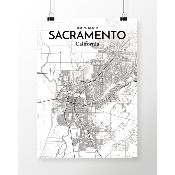 Williston Forge Sacramento City Map - Unframed Graphic Art | Wayfair