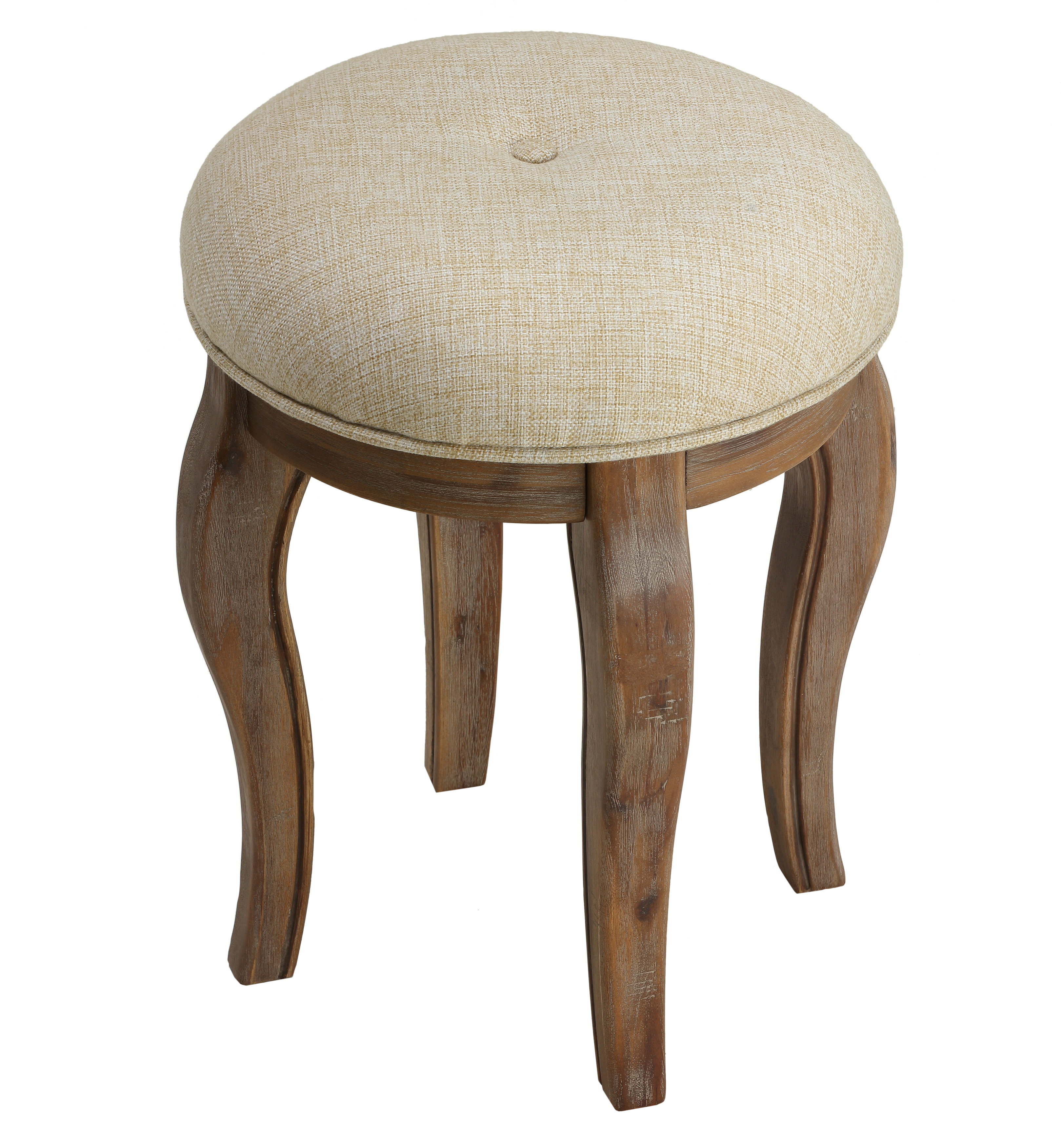 Ophelia & Co. Sariah 18'' Tall Solid Wood Vanity Stool & Reviews | Wayfair