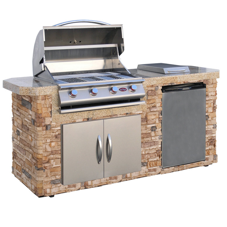 Cal Flame 3 -Piece 4-Burner Liquid Propane BBQ Grill Islands | Wayfair