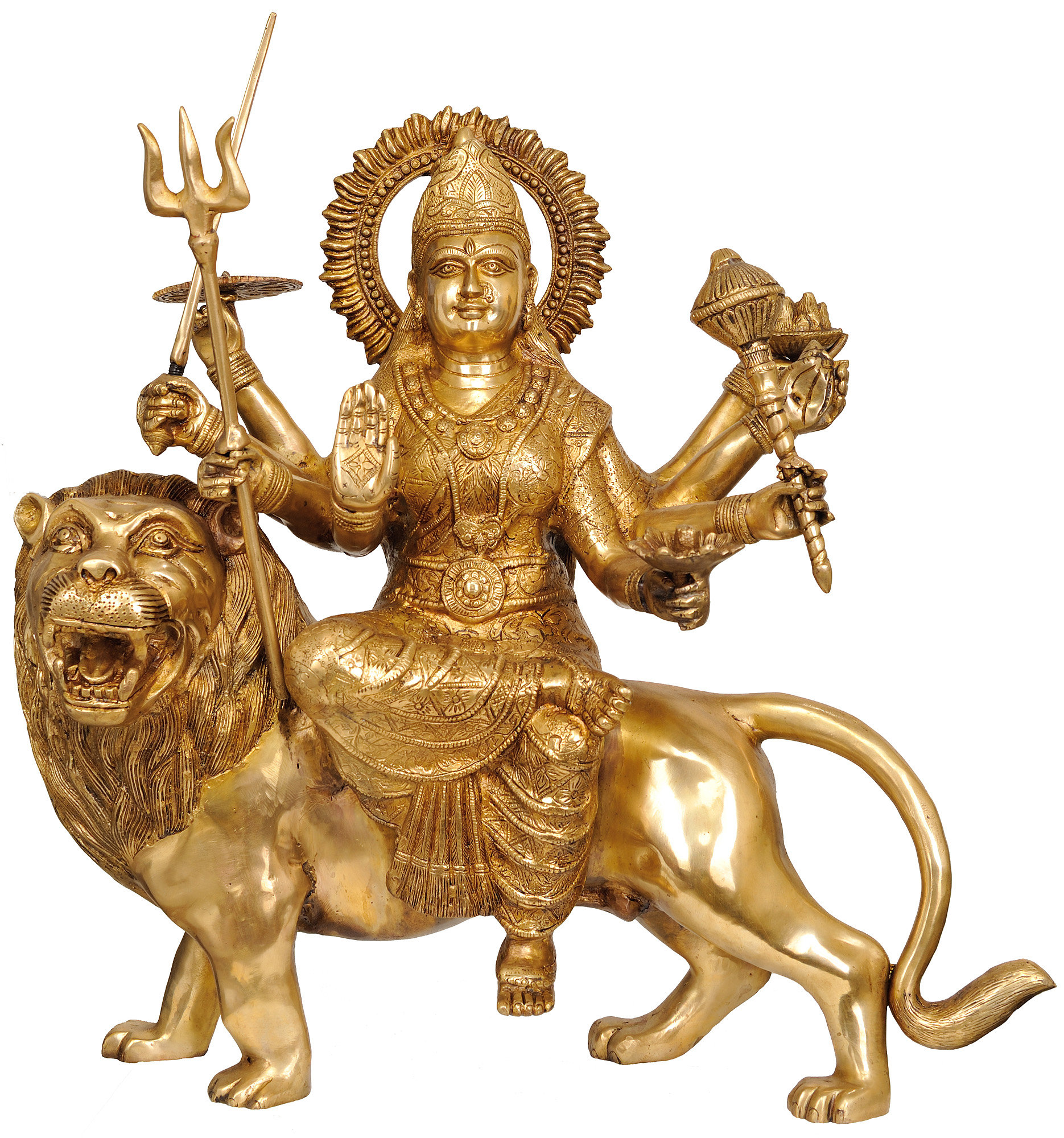 Exotic India Large Size Ashta-Bhuja-Dhari Durga | Wayfair