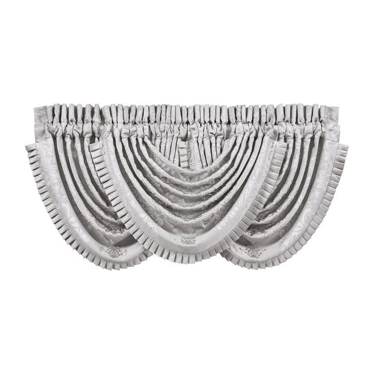 House of Hampton® Daisy-Lee Damask Swag 49'' W Window Valance in Silver ...