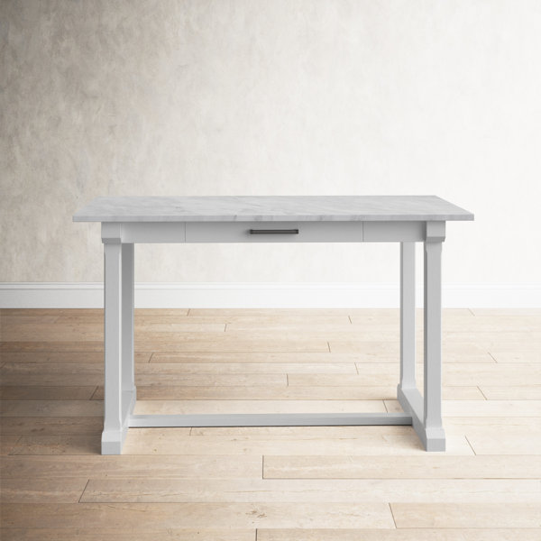 Birch Lane™ Bilbrook Counter Height 60'' Stone Trestle Dining Table ...