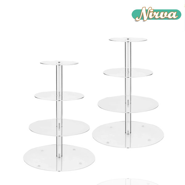 Nirva Vim 2 Sets Of 4 Tier Cupcake Stand, Round Acrylic Cupcake Tower ...