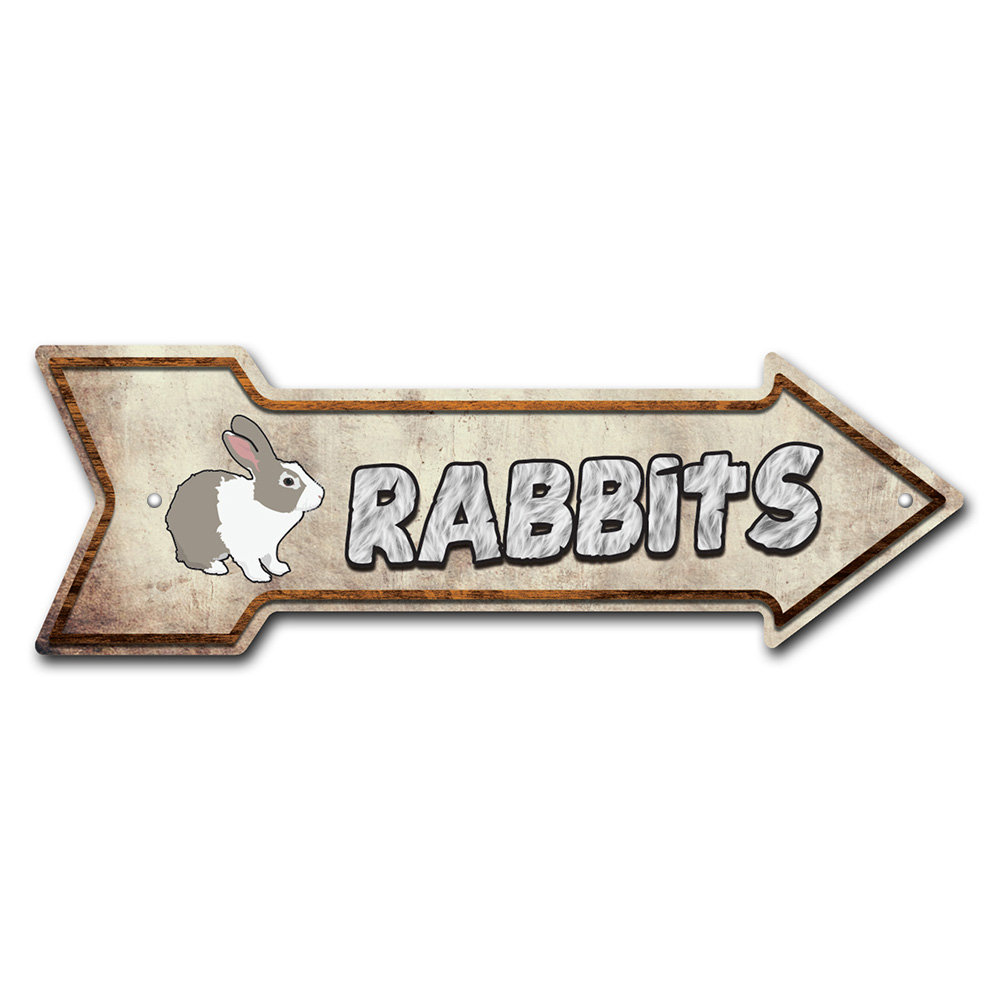 SignMission Rabbits Arrow Removable Decal Funny Home Décor 18" Wide ...