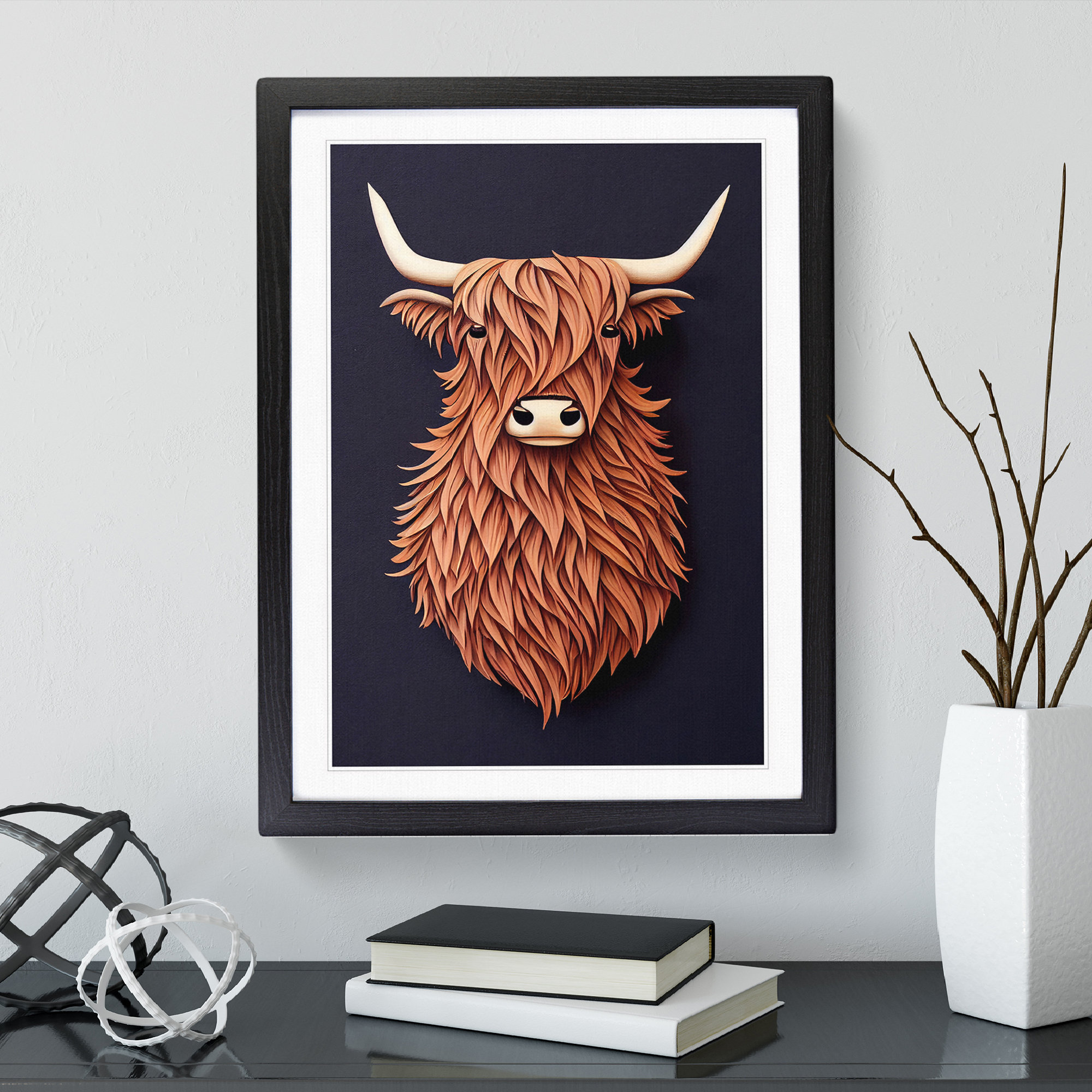 Natur Pur Bust Of A Highland Cow - Graphic Art | Wayfair.co.uk