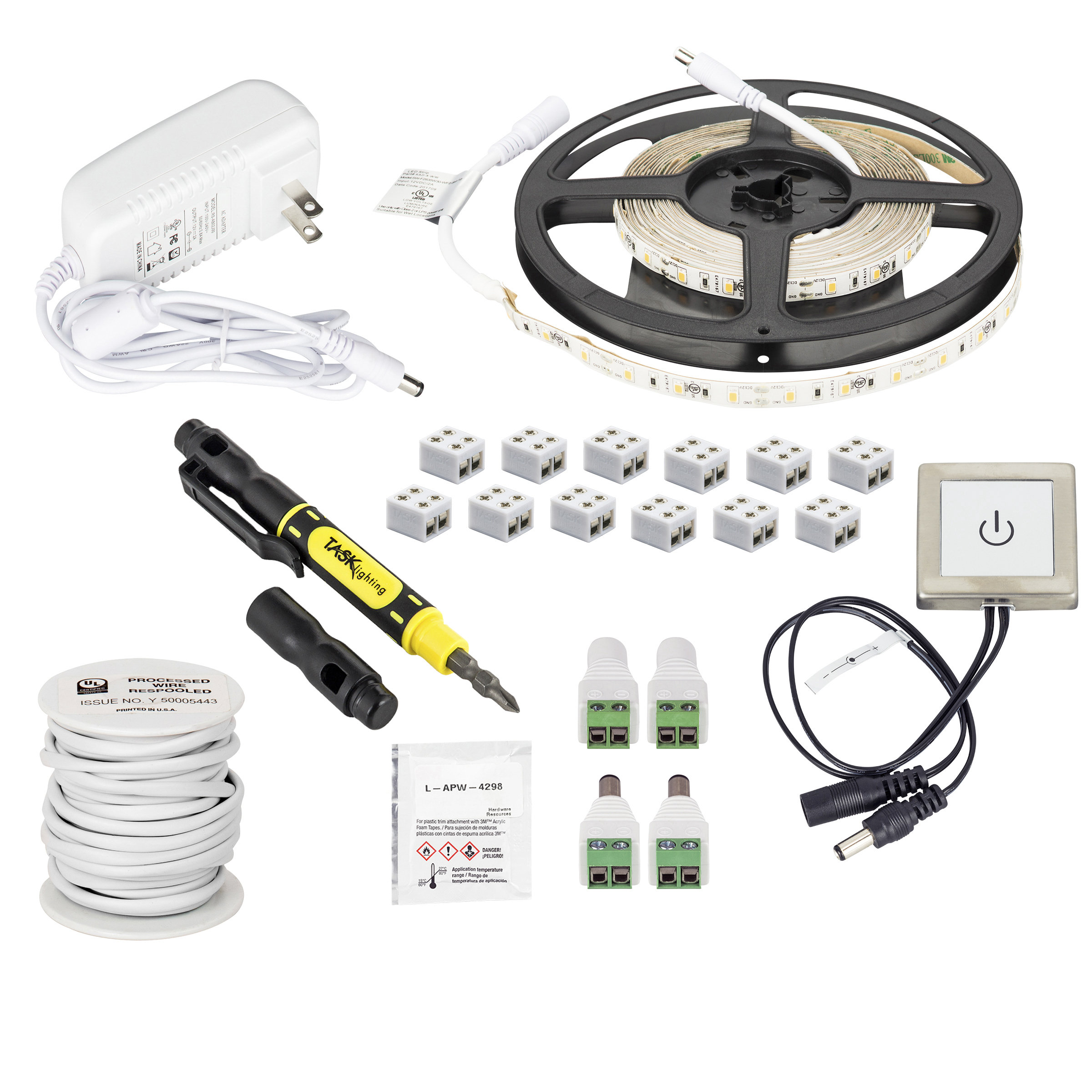 Task Lighting LED Tape Lighting Kit in Soft White, 16ft of Cut-and ...