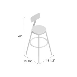 National Public Seating Height Adjustable Stool with Backrest & Reviews ...