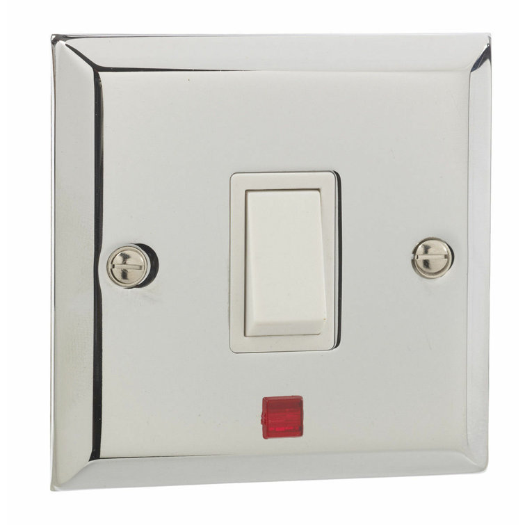 Symple Stuff Chrome Single Toggle Light Switch with Neon Light ...