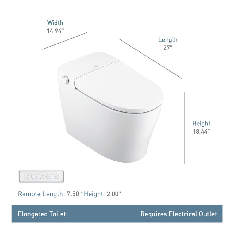 Moen 2-Series Electronic Toilet with Auto Flush and Remote & Reviews ...