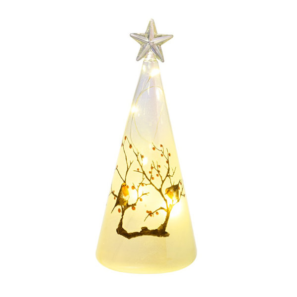 The Seasonal Aisle Light Up Robin Cone Tree | Wayfair.co.uk