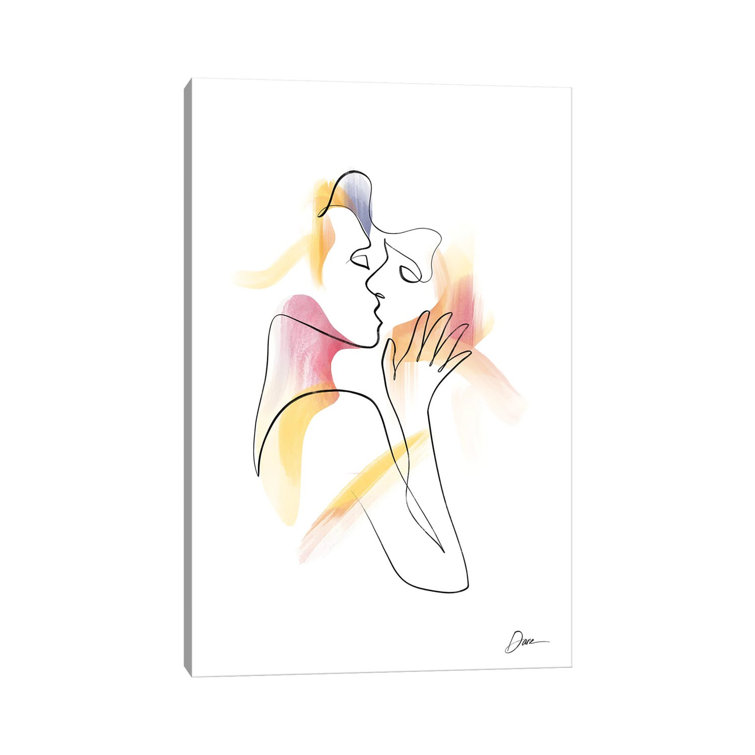 ClassicLiving Eros No 2 - Erotic Line Art by - Wrapped Canvas Drawing ...