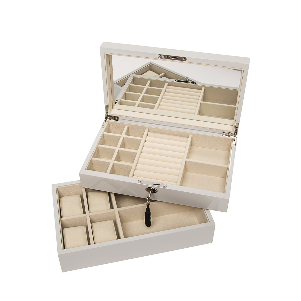 Winston Porter Stackable High-Gloss Jewelry Box | Wayfair