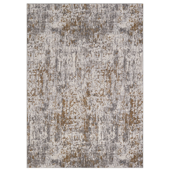 Karastan Enigma Brushed Gold/Gray Rug | Wayfair