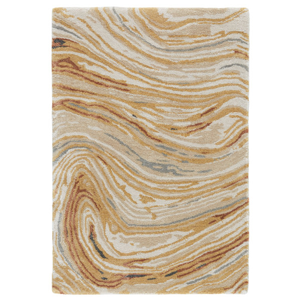 Mercer41 Ernesto Handmade Tufted Gold/Beige Rug & Reviews | Wayfair