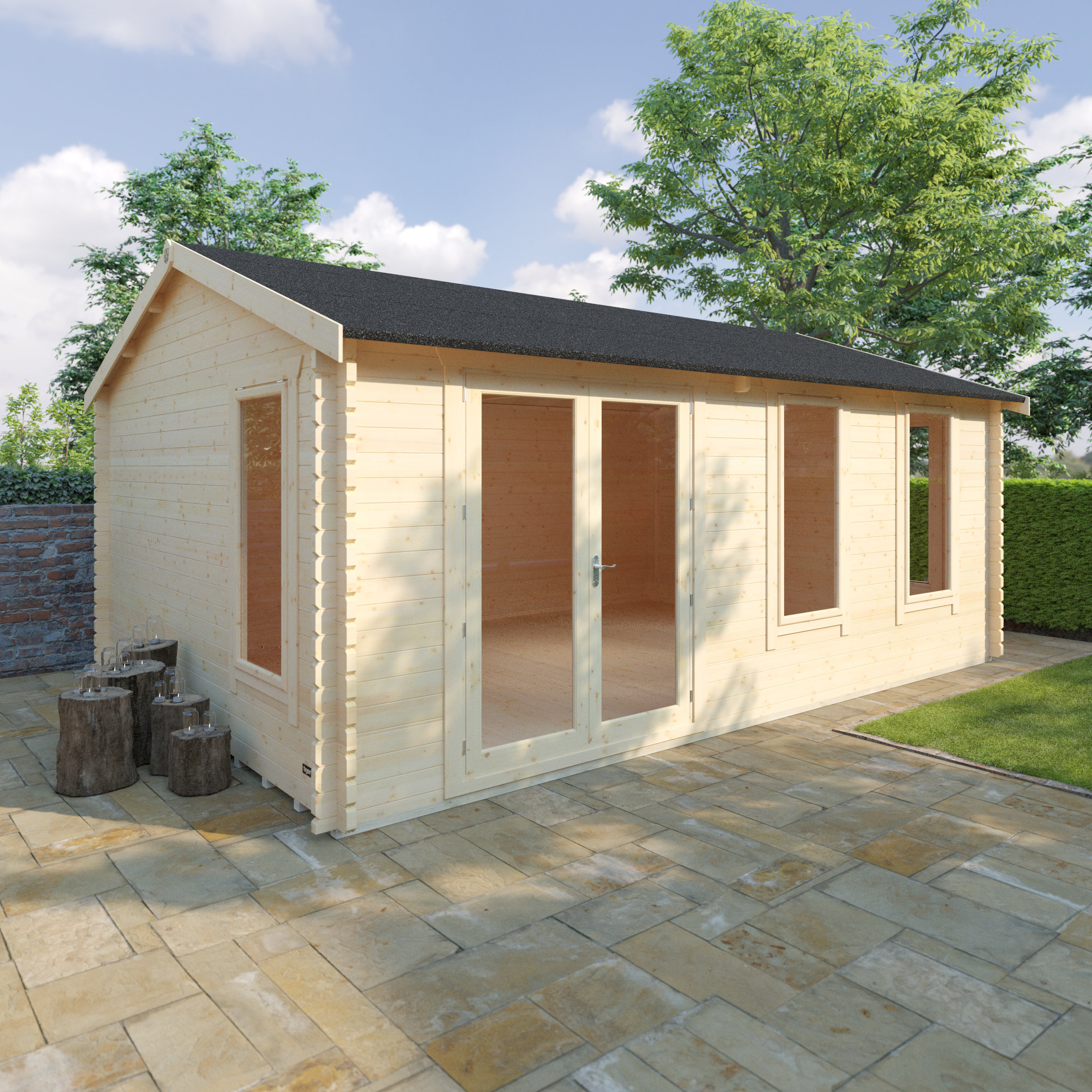 Tiger Sheds The Gamma Tongue & Groove Log Cabin 20x14w | Wayfair.co.uk