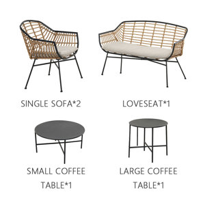 Bay Isle Home Bletsoe 5 - Piece Living Room Set | Wayfair