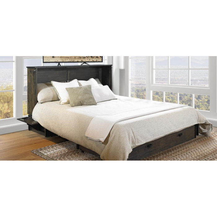 Pyper Marketing LLC Queen Solid Wood Storage Murphy Bed with Mattress ...