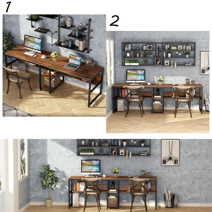 Inbox Zero 78.74'' Desk & Reviews | Wayfair