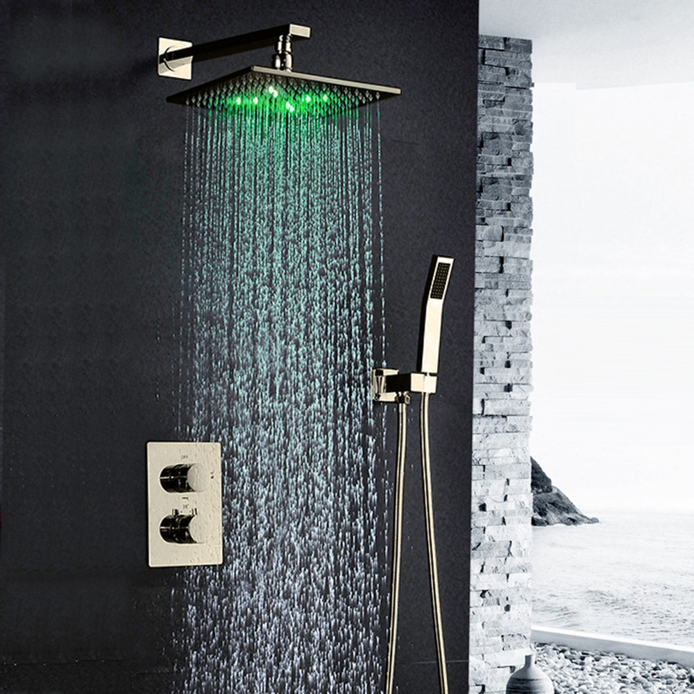 FontanaShowers Sagua Wall Mount LED Volume Control Complete Shower ...