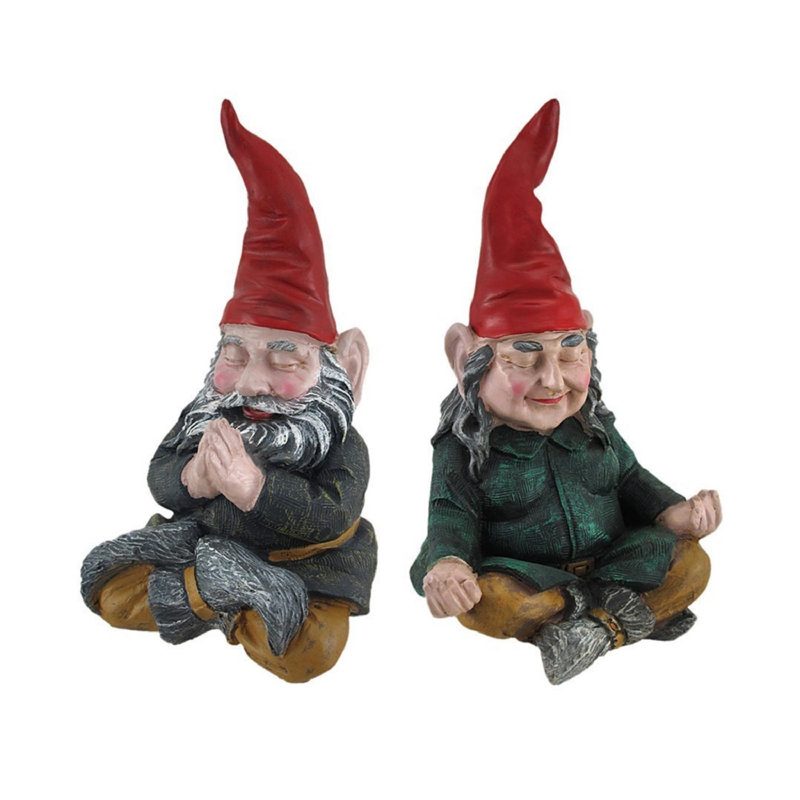 HomeStyles Old World Gnomes Meditating ZEN "Zelda" and "Mordecai" Gnome ...