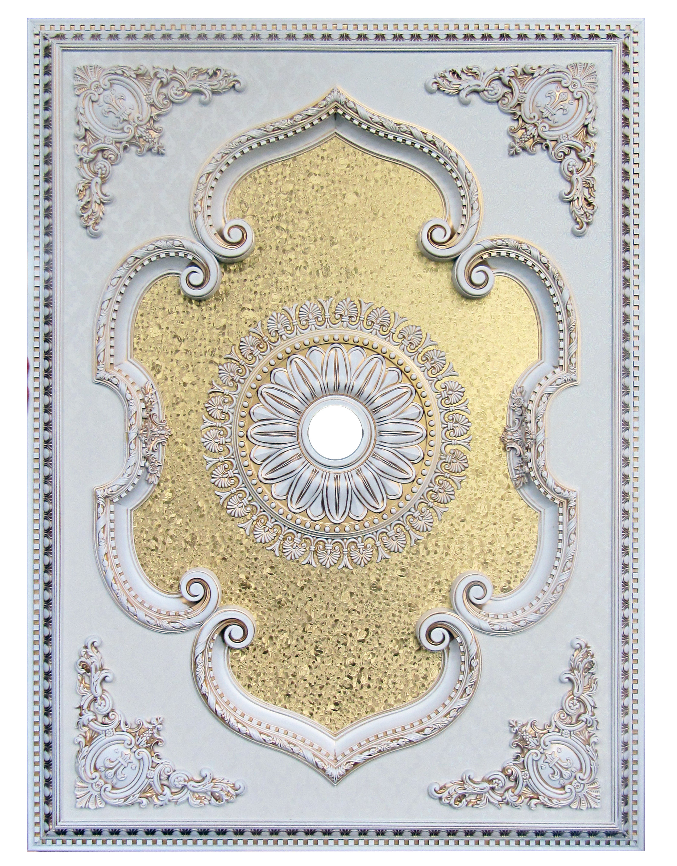 Artistry Lighting Leaf Center Rectangle Ceiling Medallion | Wayfair