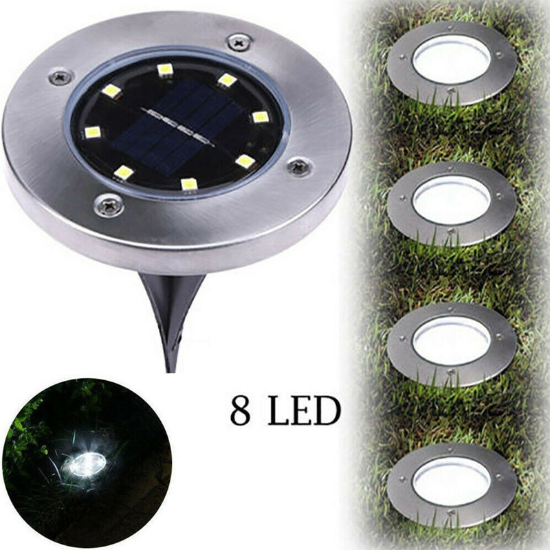 LINKPAL White Low Voltage Solar Powered Integrated LED Metal Well Light ...