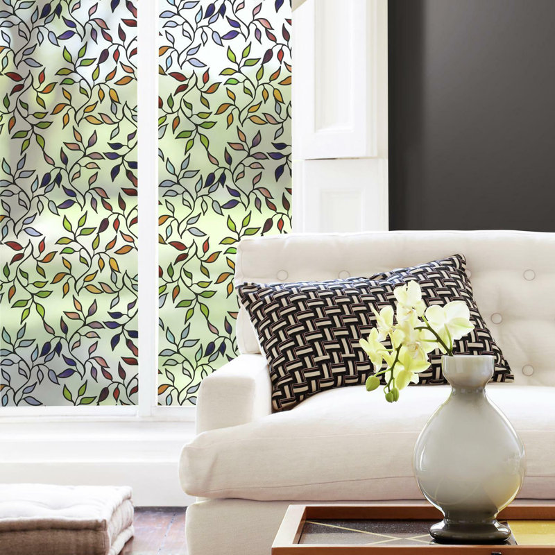 York Wallcoverings Stained Glass Leaves Window Decal & Reviews | Wayfair