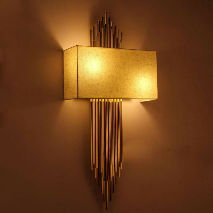 Everly Quinn Fikir 2-Light Flush Mounted Fabric Sconce | Wayfair