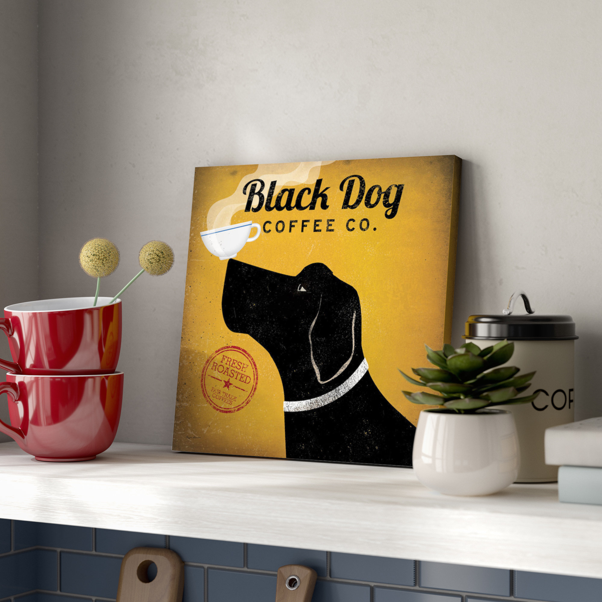 Ebern Designs Black Dog Coffee Co. by Ryan Fowler - Graphic Art on ...
