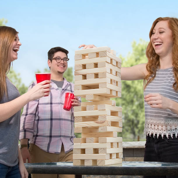 Hey! Play! Large Wooden Tower Stacking Game & Reviews | Wayfair
