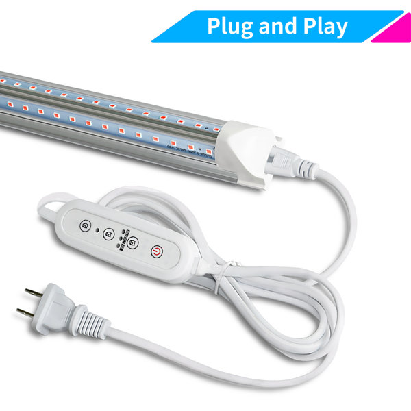 JESLED T8 Integrated LED Indoor Grow Light , Full Spectrum, Combination ...