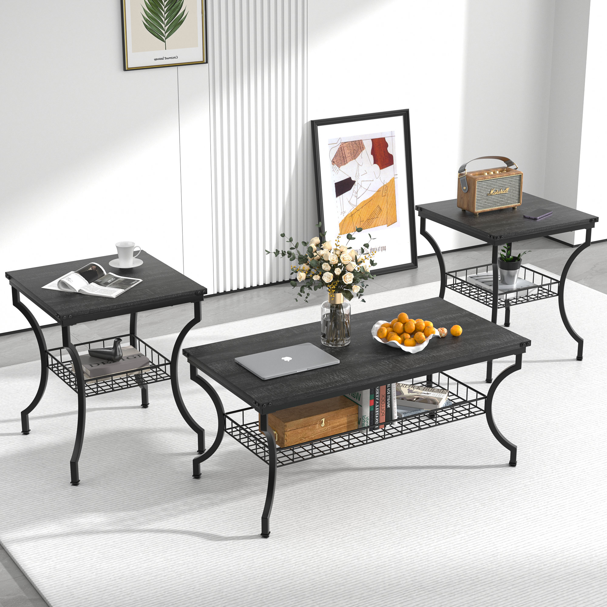 Lark Manor Aliona 3 - Piece Living Room Table Set & Reviews | Wayfair