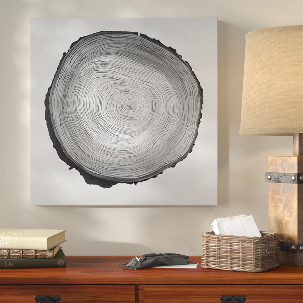 Union Rustic Tree Slab - Wrapped Canvas Print | Wayfair