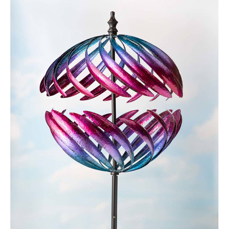 Plow & Hearth Split Sphere Metal Garden Wind Spinner & Reviews | Wayfair