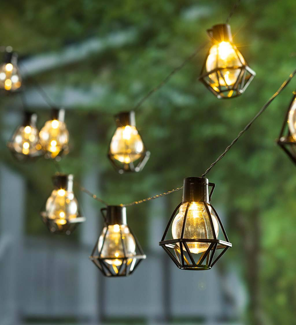 Plow & Hearth 3'' Outdoor LED Battery Powered 8 - Bulb Novelty String ...